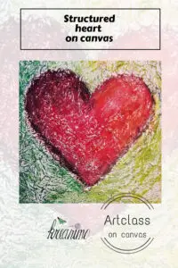 Structured heart on canvas - DIY - Kreanimo