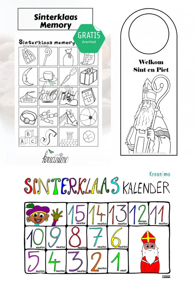 Gratis Sinterklaas plezier: printables en muziek - Kreanimo