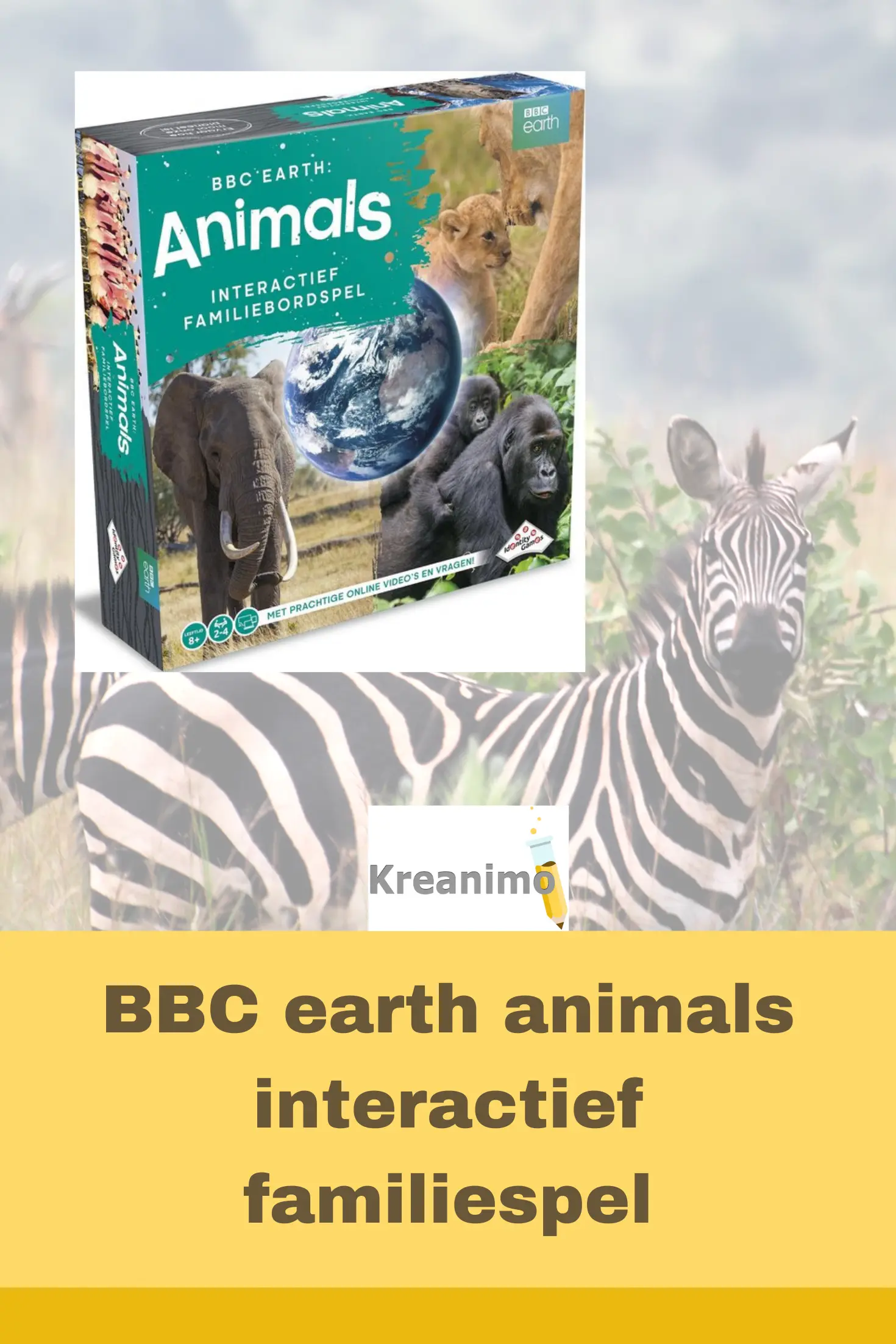 BBC earth Animals - interactief familiebordspel - Kreanimo